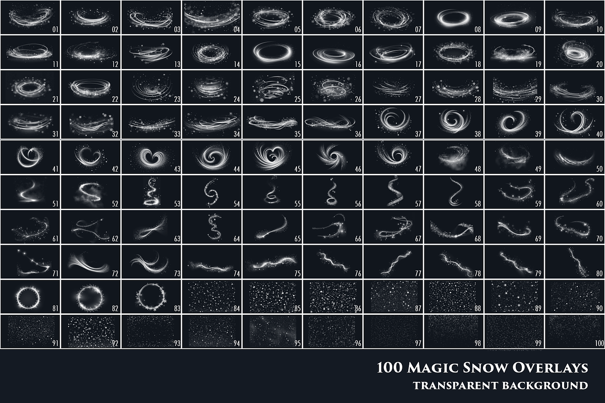 100 Magic Snow Overlays, an Object Graphic by HappyNews