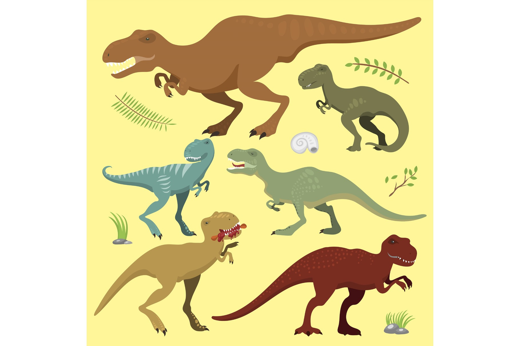 Scary dinosaurs vector tyrannosaurus t-rex danger creature force wild ...