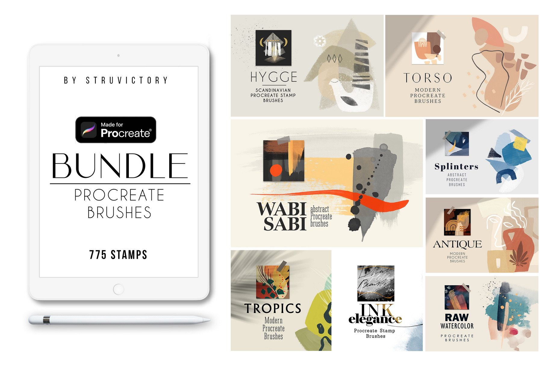 Procreate Stamp Brushes Bundle 2020, a Brush Add-On by Struvictory.art
