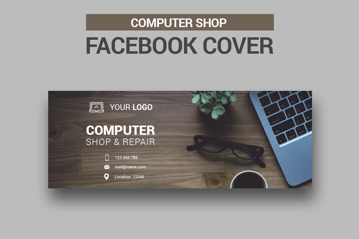 6 Computer Shop Facebook Covers, a Social Media Template by Creatricks