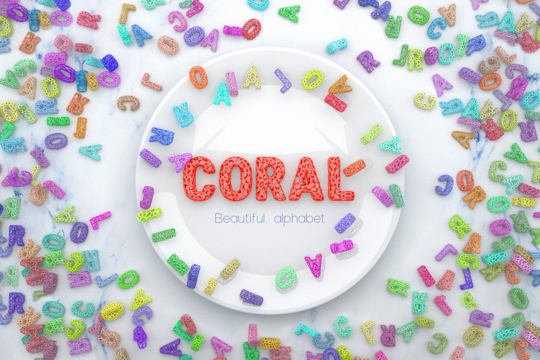 Coral Alphabet, an Object Graphic by Perfect Design