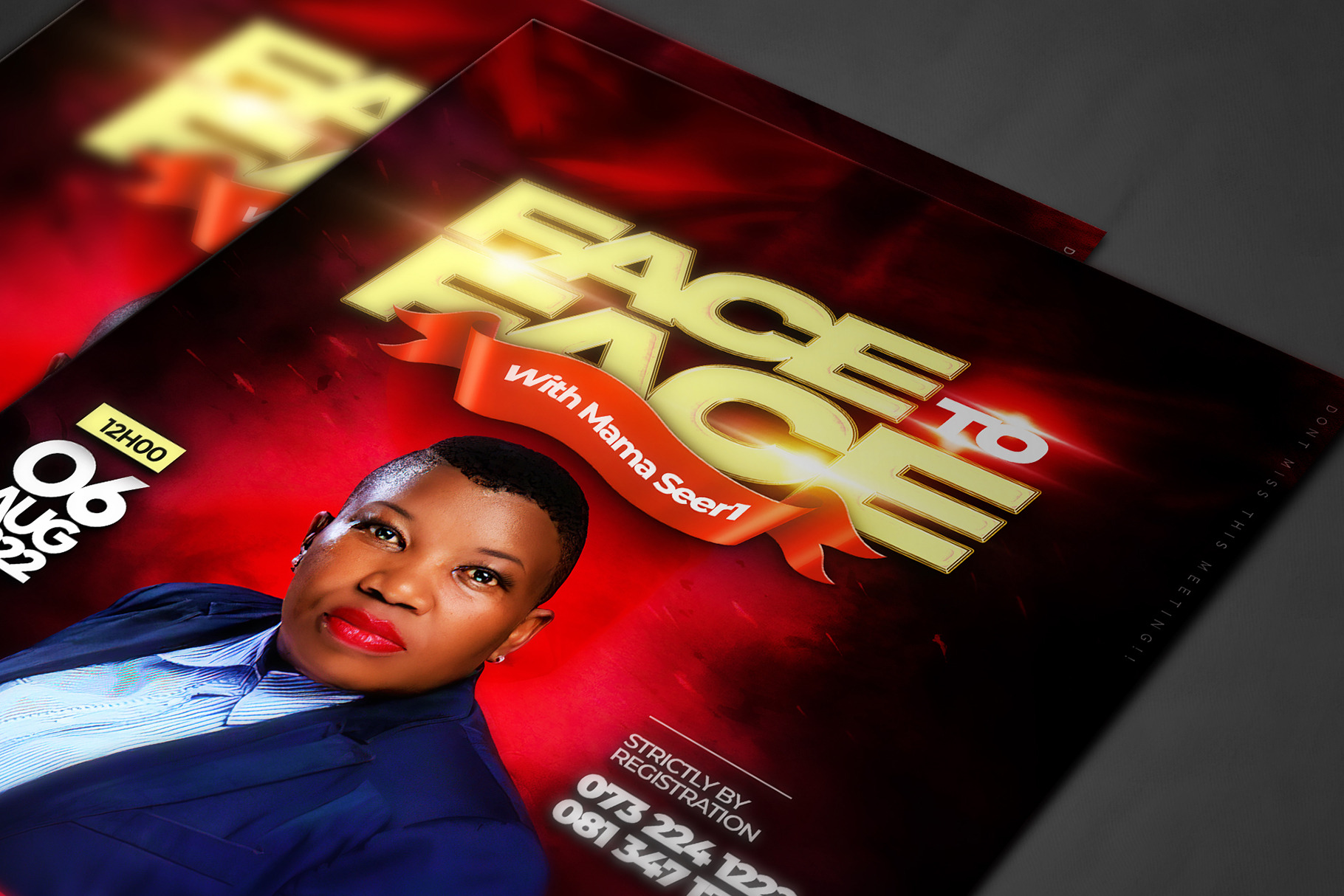 Face to face church flyer template