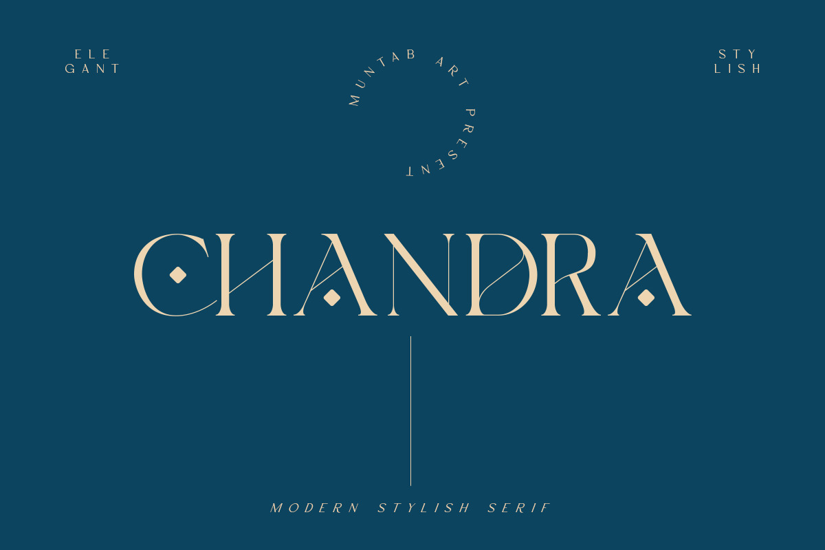 Chandra | Modern Stylish, a Serif Font by Muntab_Art