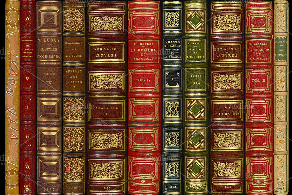 Antique Book Spines, a Texture Graphic by Blue Line Design