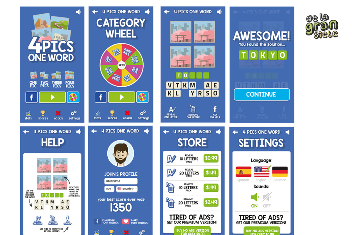 4 Pics 1 Word Game Graphic Assets, an Illustration by DeLaGranSiete