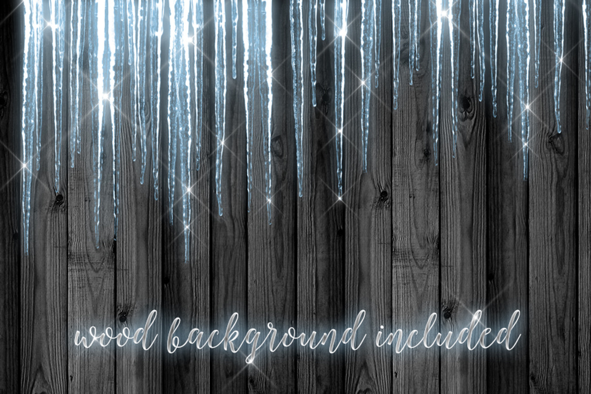 Sparkling Icicles Clipart Overlays, a Graphic by Digital Curio