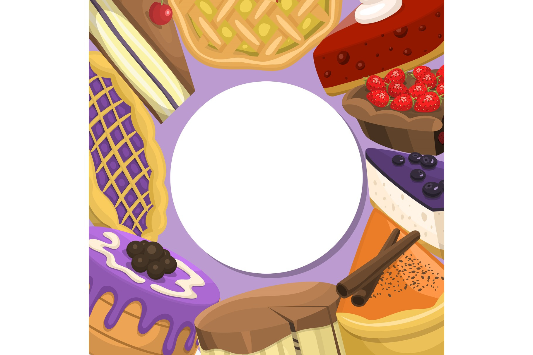 Baking shop pie menu vector, a Decorative Illustration by VectorsBang ...