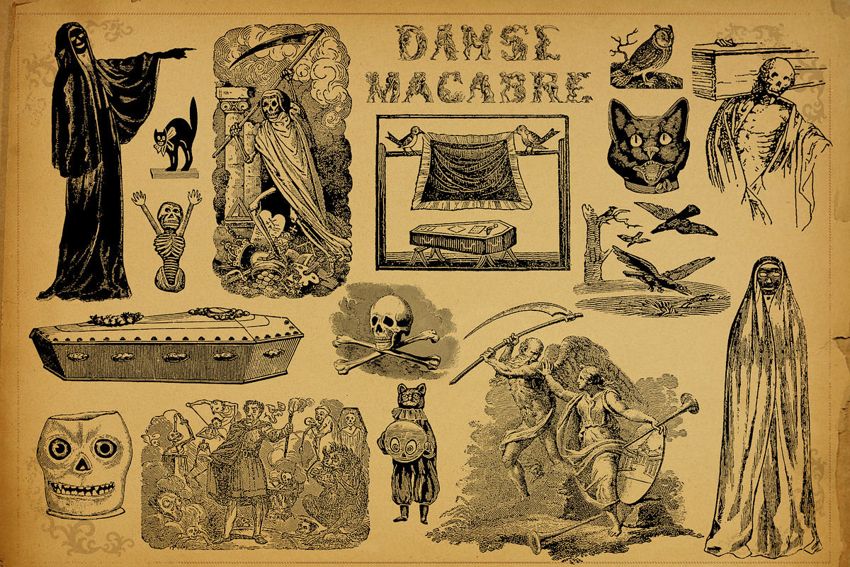 Rare Vintage HALLOWEEN Clipart Set, an Object Graphic by Roulette Studio