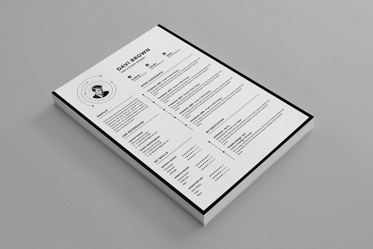 Resume Template / CV, a Resume Template by Brochure-Market