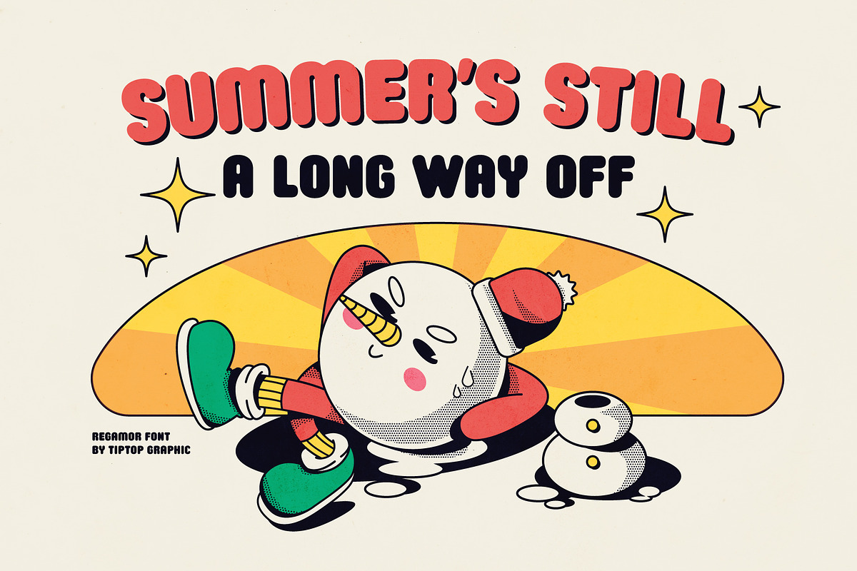 Regamor – Fat Rounded Retro Font, a Sans Serif Font by Tiptop Graphic