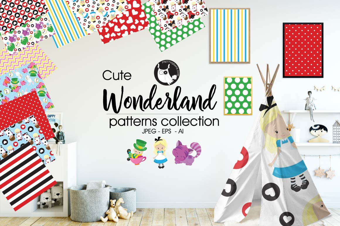 WONDERLAND Pattern collection, a Pattern Graphic by PrettyPatterns