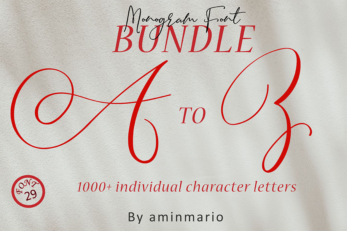 MONOGRAMS BUNDLE A to Z, a Script Font by AMINMARIO