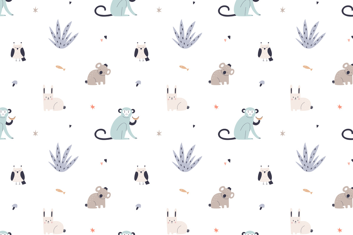 Scandi animals seamless patterns set, a Pattern Graphic by Good Studio