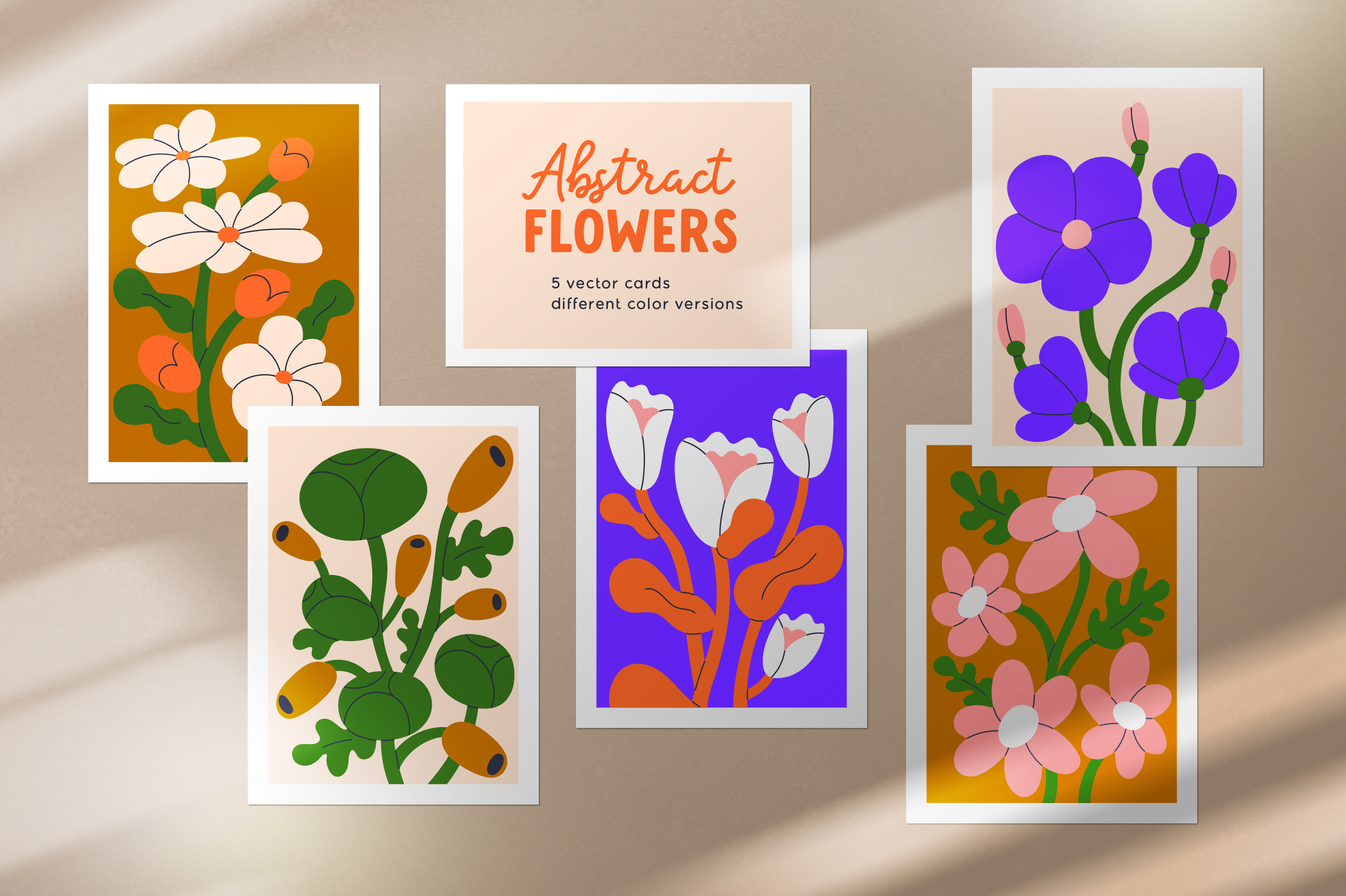 Abstract flowers wall art posters, a Background Graphic by Good Studio ...