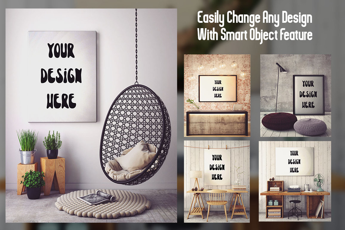 Study Room Poster Mockup, a Print Template by Pixel Place
