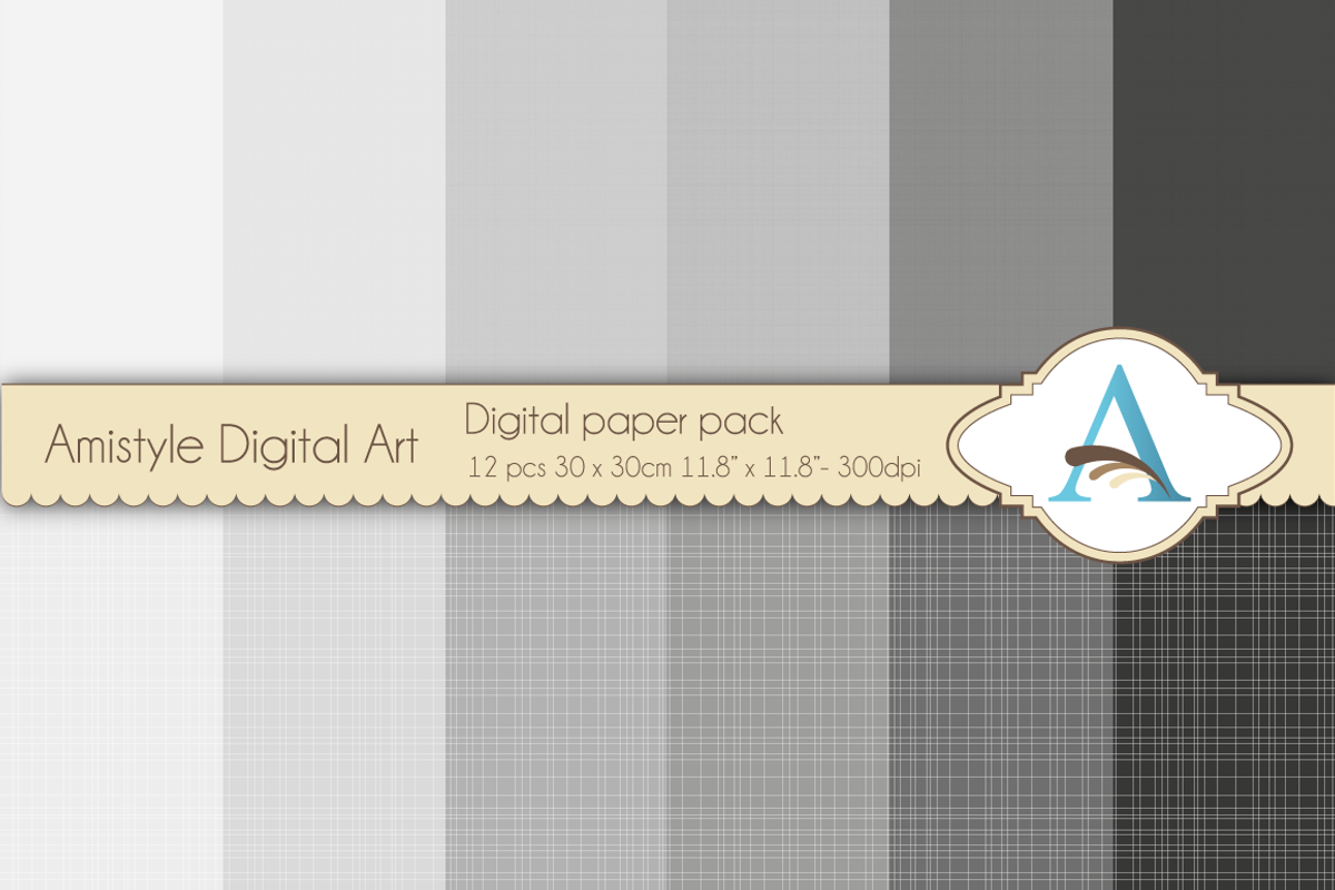 Linen - Grey - Digital Papers, a Pattern Graphic by Amistyle Digital ...
