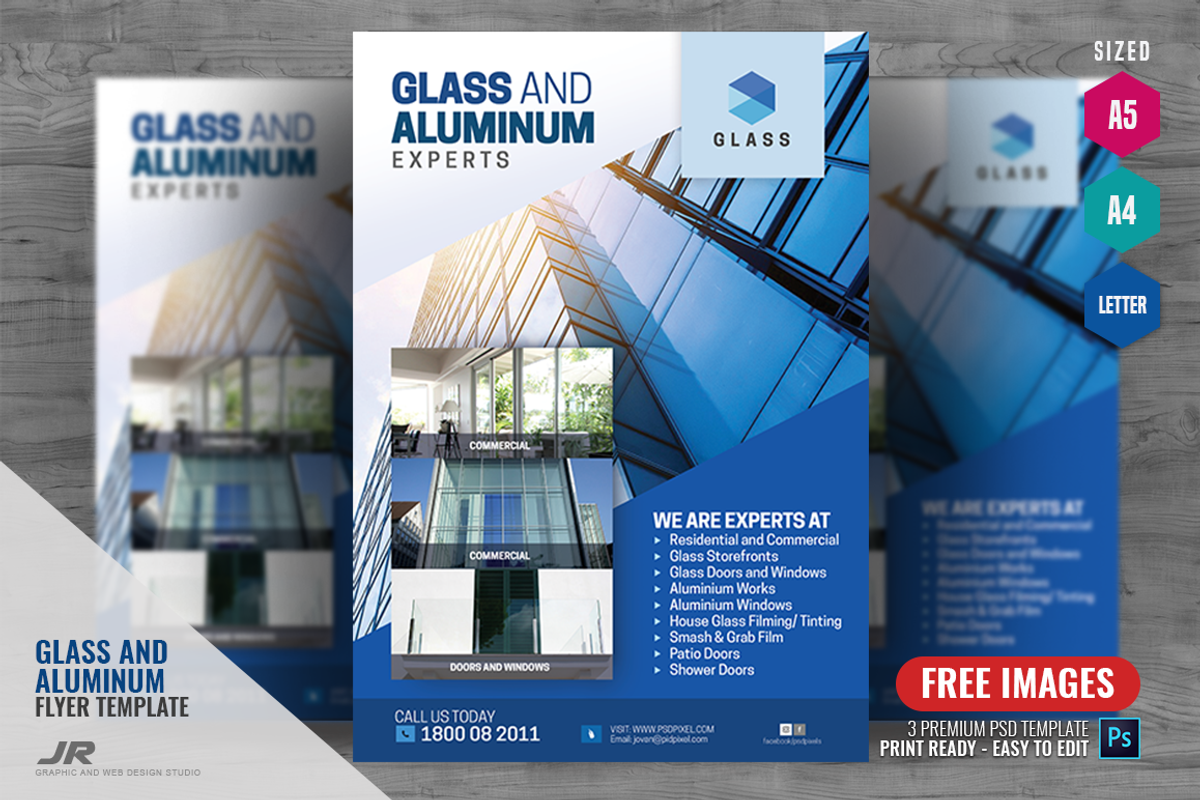 Glass and Aluminum Works Flyer, a Flyer Template by PSDPixel