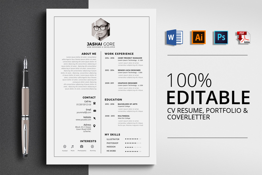 Professional Resume Design, a Resume Template by Psd Templates