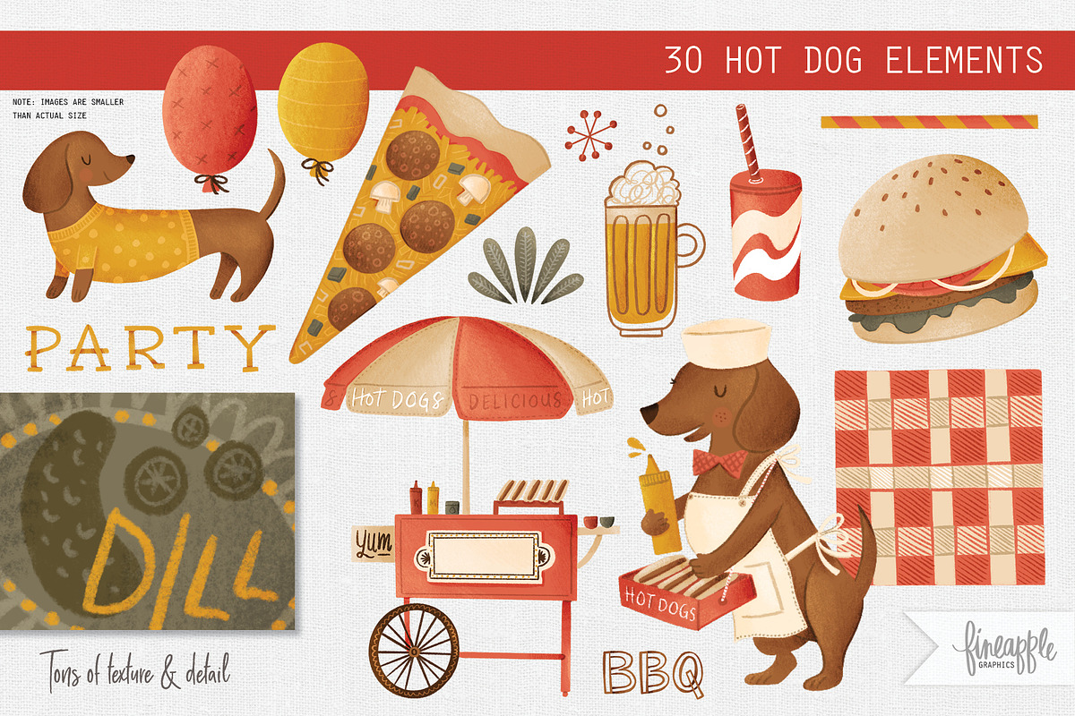 HOT DOG CLIPART BUNDLE, a Food Illustration by FINEAPPLE | Creative Market