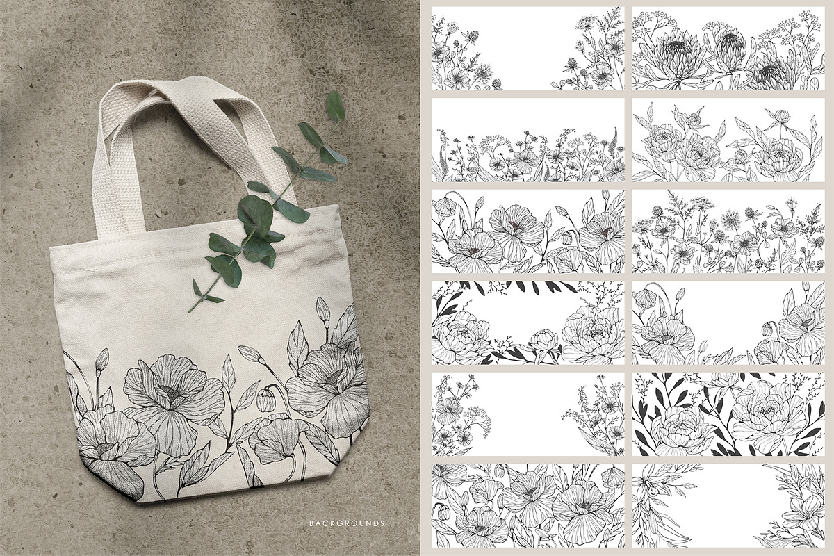 Wildflowers collection, a Decorative Illustration by Merfin