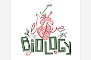 Biology Hand Drawn Lettering, an Education Illustration by Anna's Shop