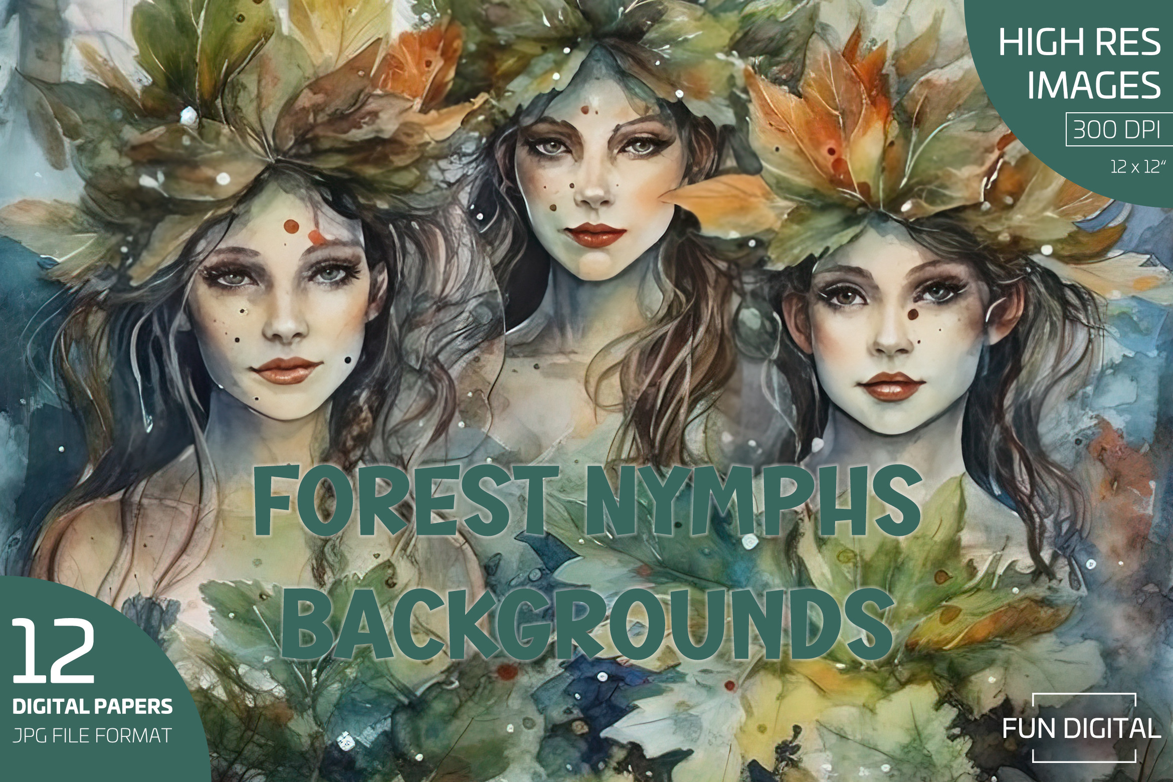 Enchanted Forest Nymphs in Leaf Dres