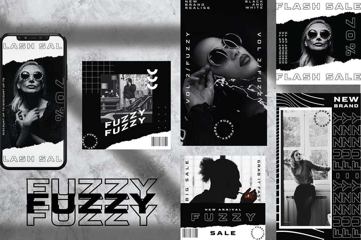 FUZZY Instagram Template, a Social Media Template by Compaq_Creative