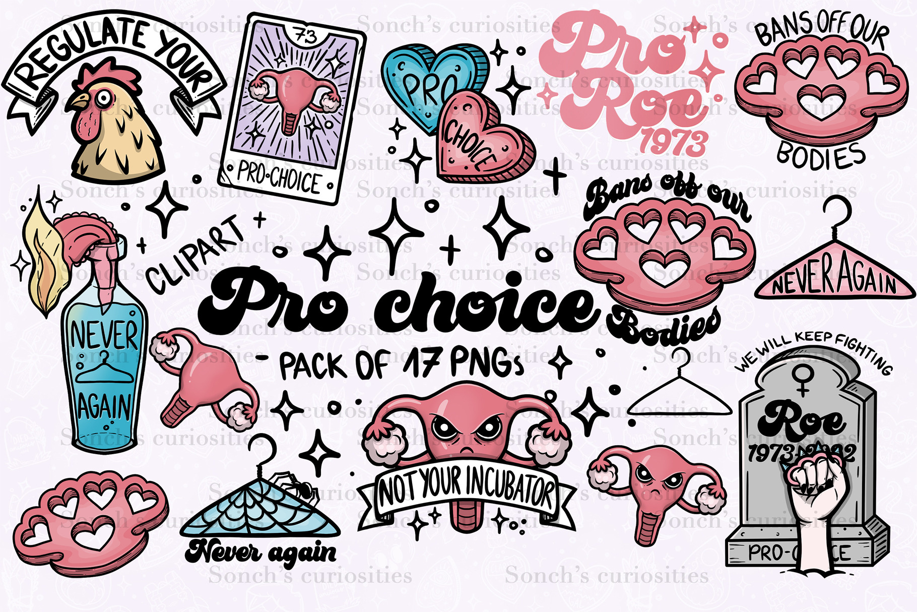 Pro Choice Clipart PNG pack, an Illustration by Sonch' s Curiosities