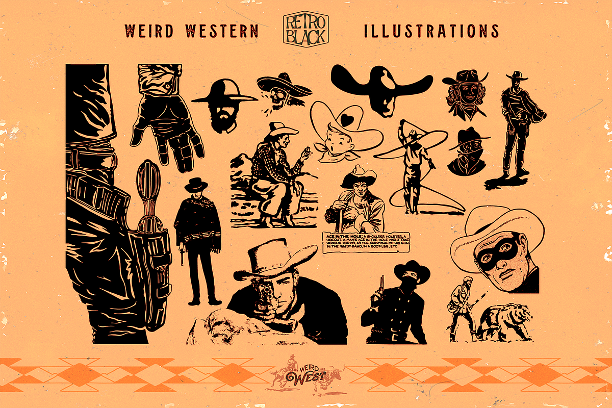 320 Western Icons and Illustrations, an Object Graphic by Retro Black ...