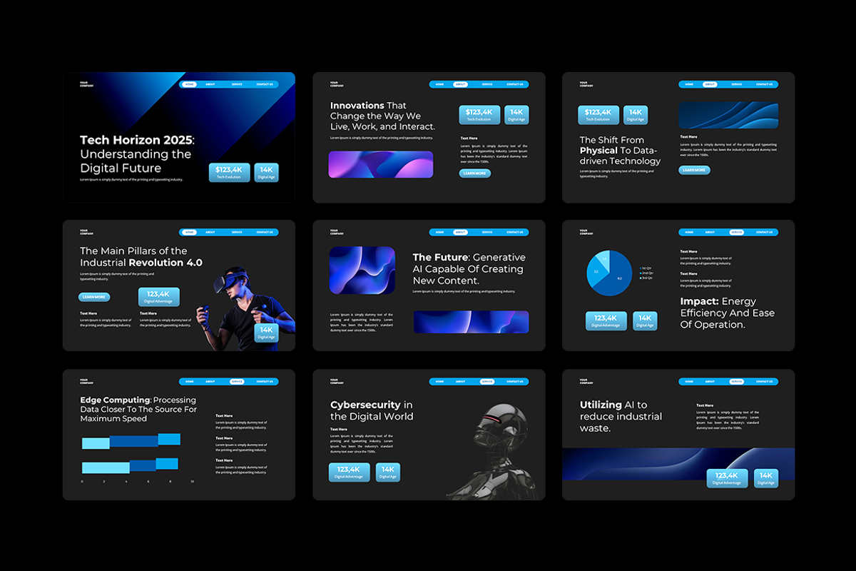 Technology - PowerPoint Template, a Presentation Template by Iqsiart Studio