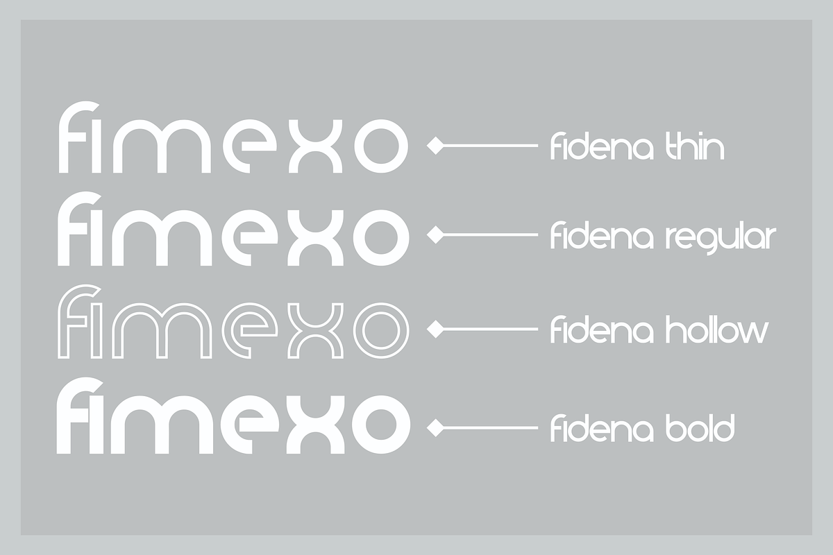 Fidena // a family font, a Sans Serif Font by Pandanwangi