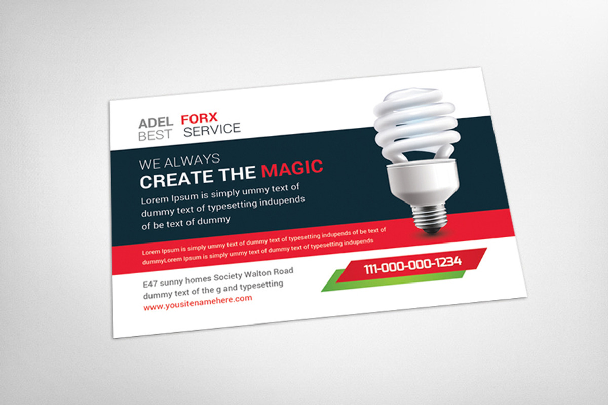 Utility Energy Postcard, a Card Template by graphicforest | Creative Market