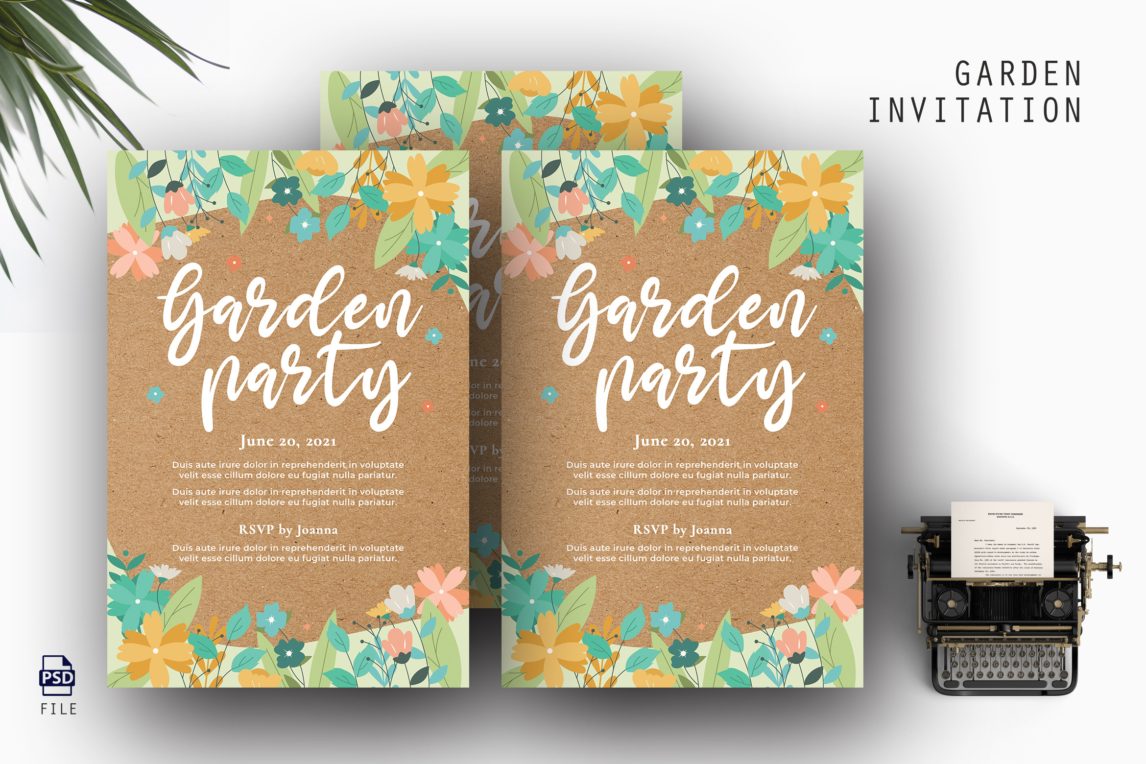 Garden Party Invitation, an Invitation Template by AQR Studio