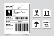 Shipping barcode label set, an Illustration by Lin´s