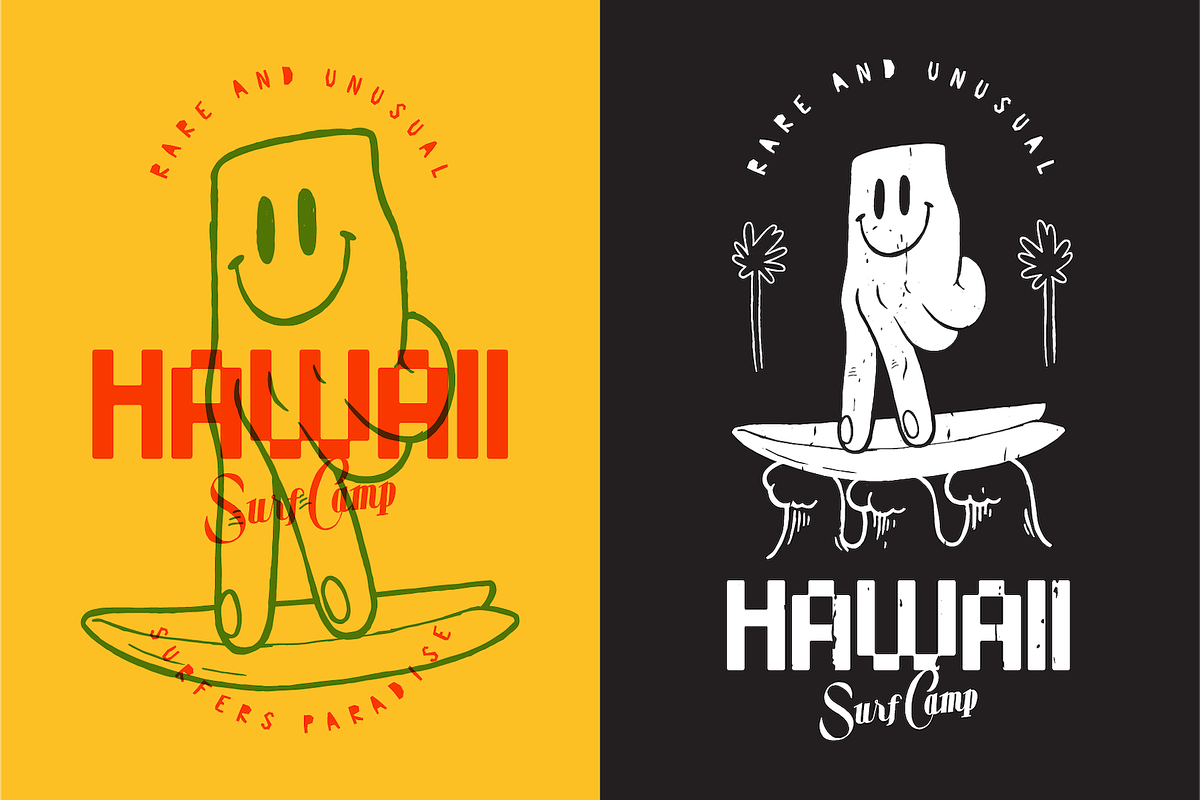 Hand Surfer, an Illustration by hand draw