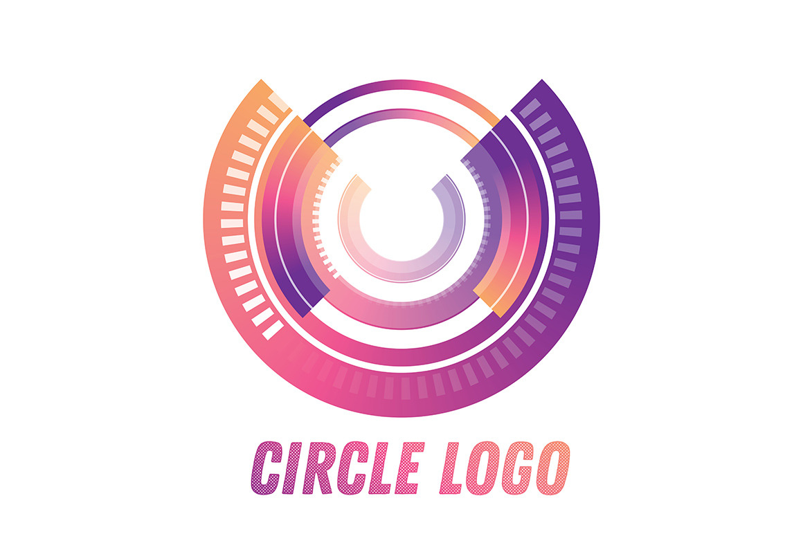 Circle Logo Shape Isolated on White. | Technology Illustrations ...