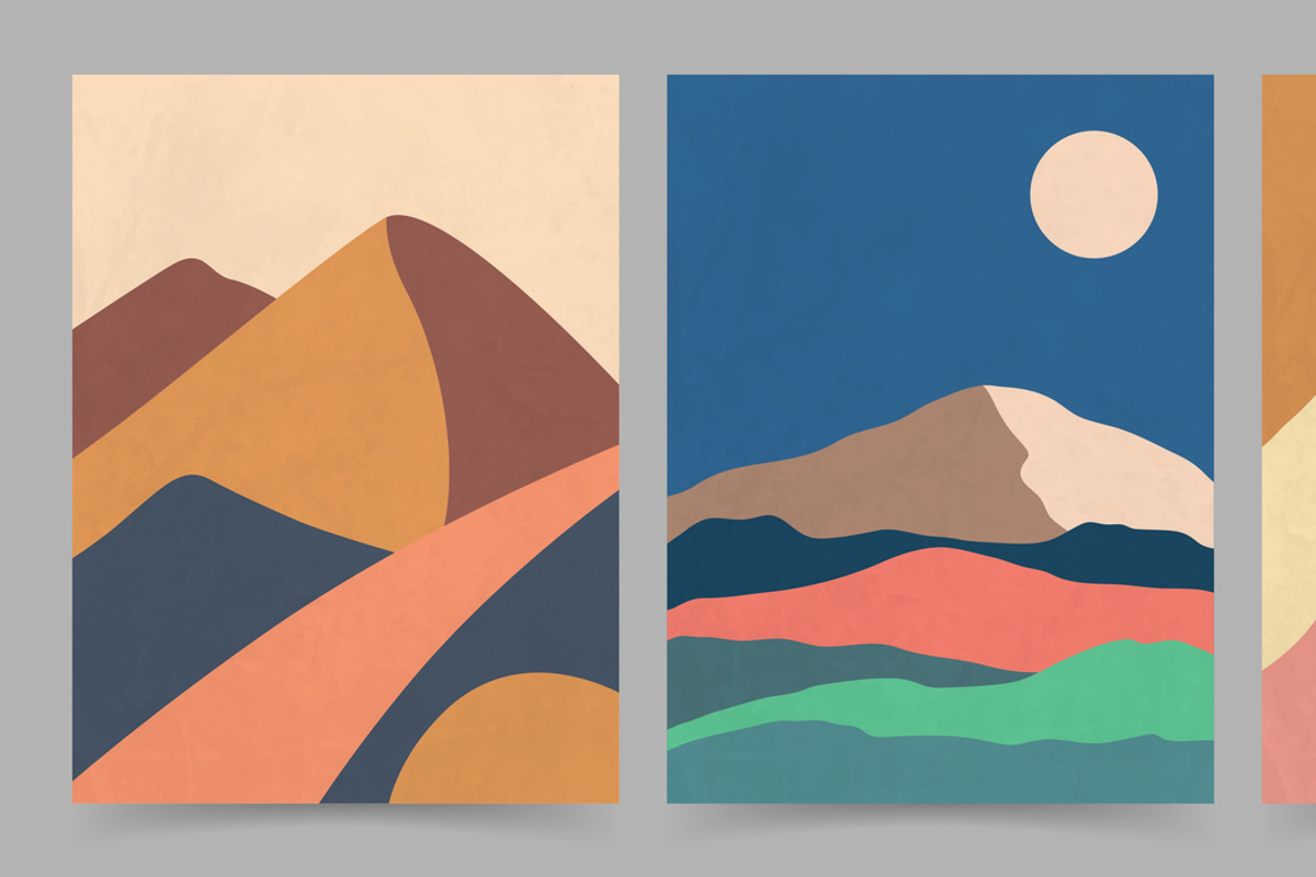 Minimalist Landscape Poster Design, a Background Graphic by Lucky Xtian