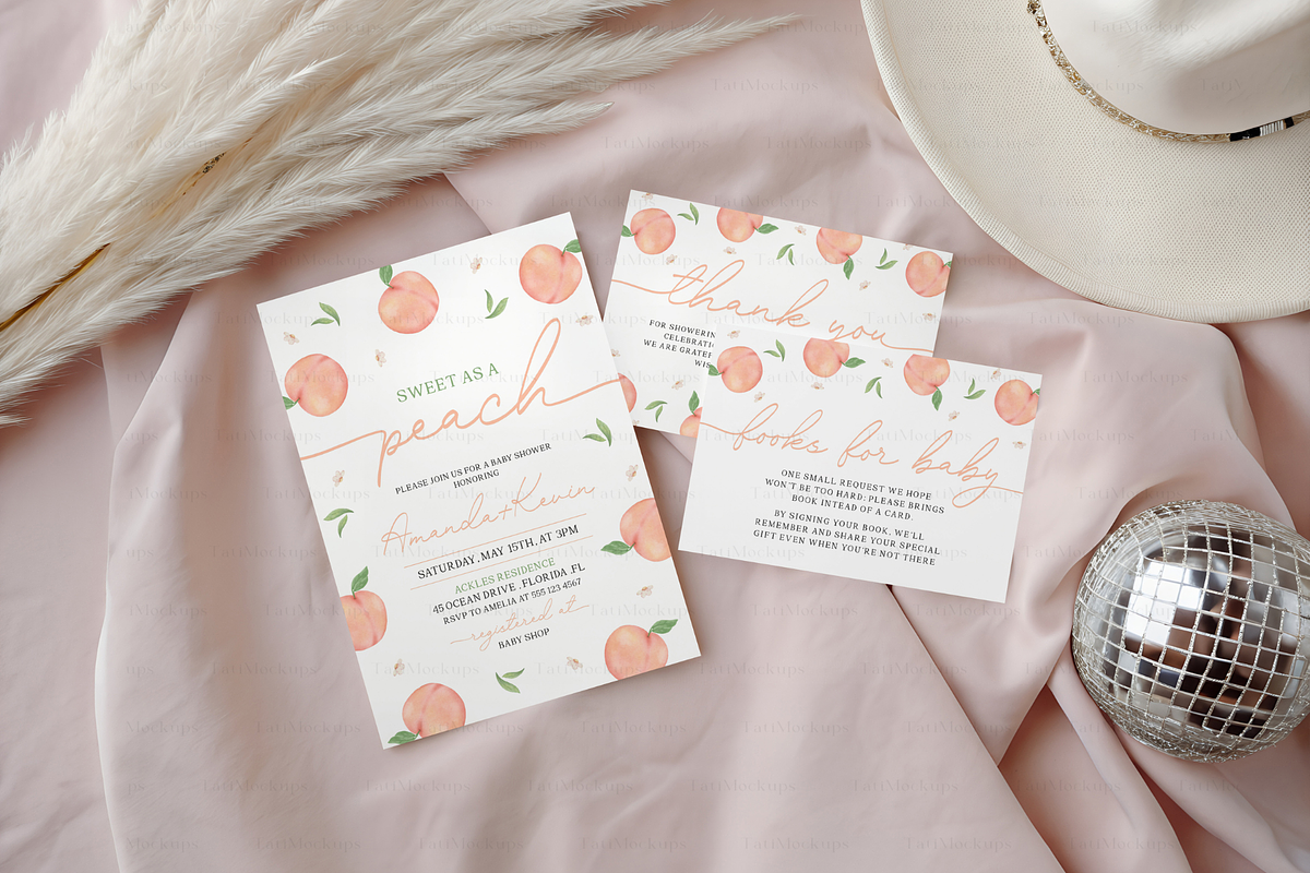 Baby Shower Card Set Mockup, a Product Mockup by TatiMockup