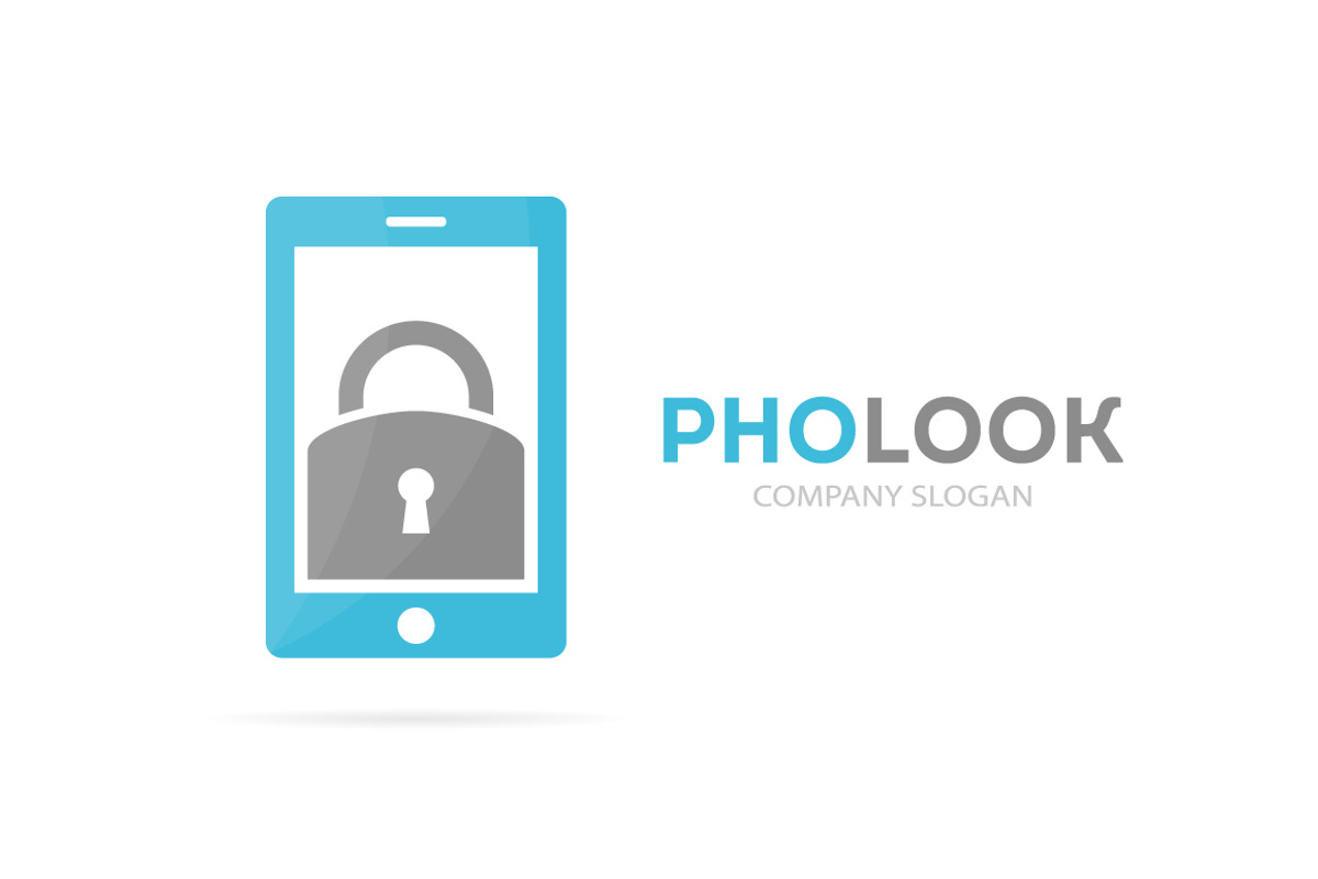 Lock and phone logo combination, a Branding & Logo Template by GraphiShop