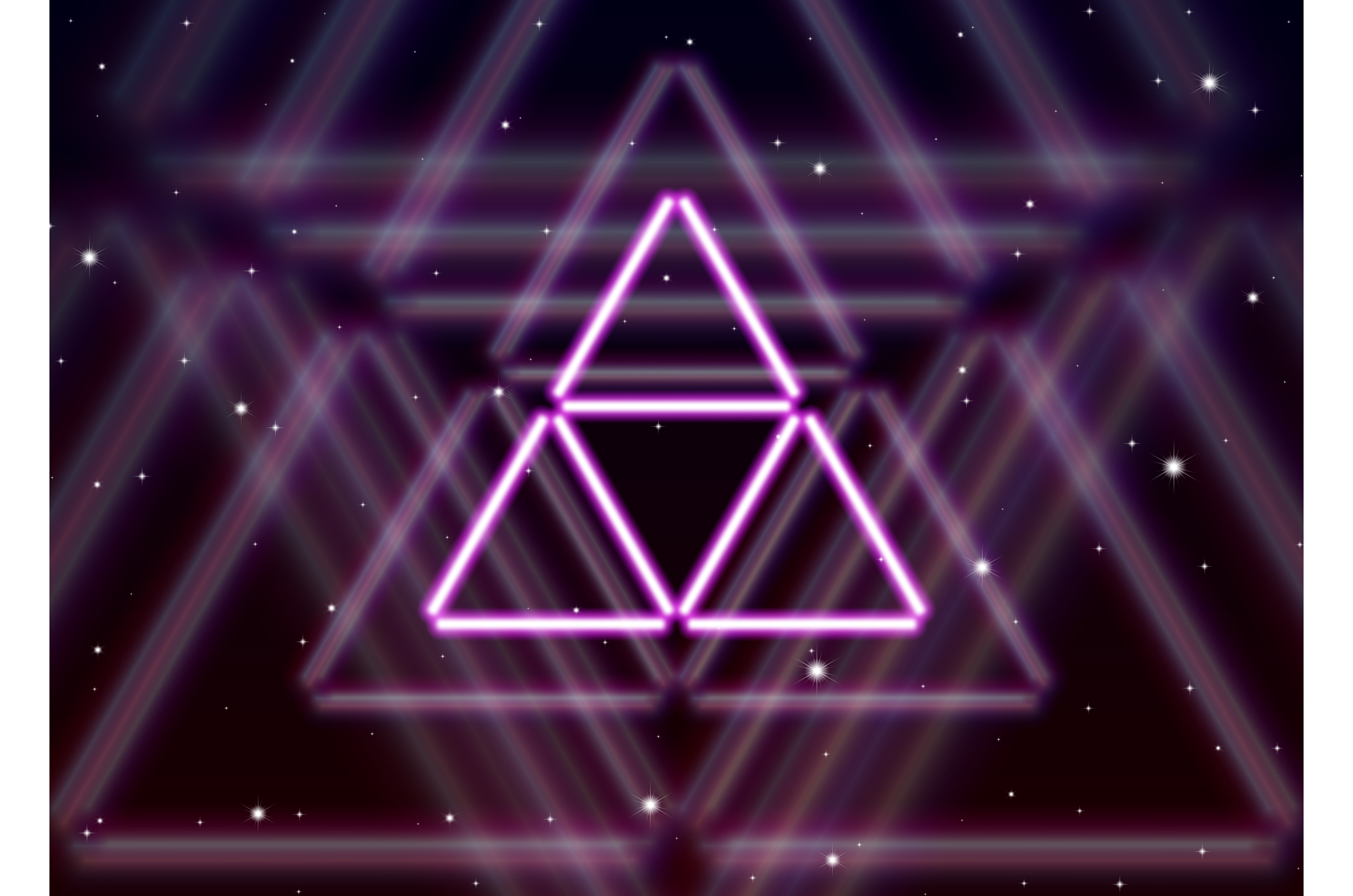 Magic triangle neon symbol, an Illustration by Swillklitch