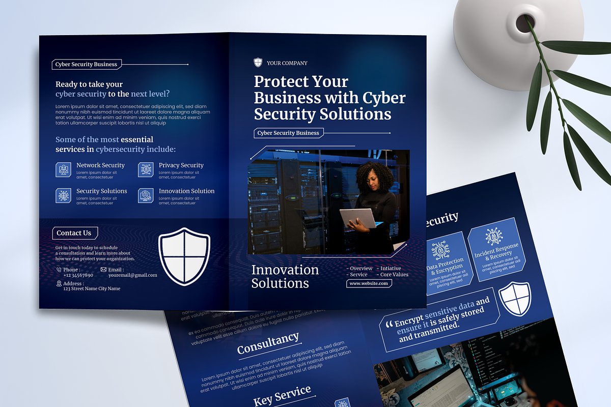 Cyber Security Bidfold Brochure, a Brochure Template by SquidPixey