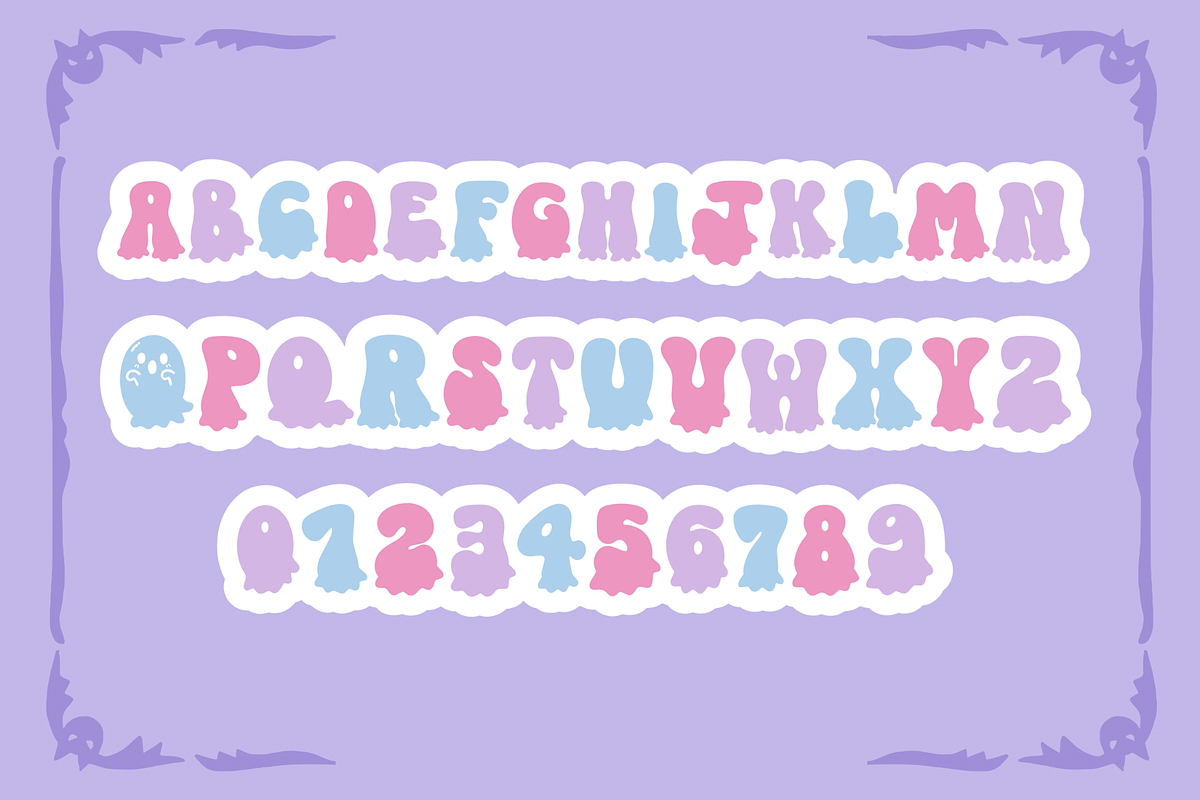 Ghost Creepy Cute Halloween Font, a Handwritten Font by Babymimiart