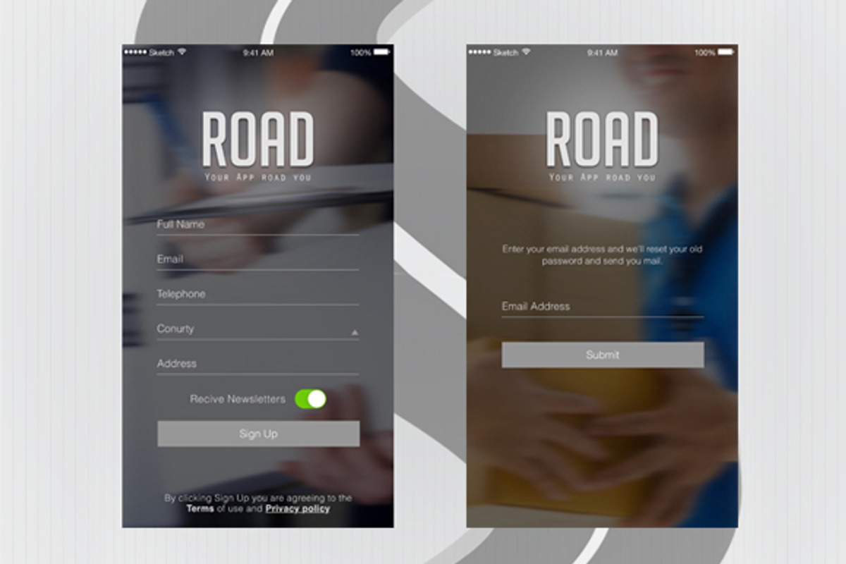 ROAD Mobile App UI Kit, an UI Kit Template by UIUX Halim