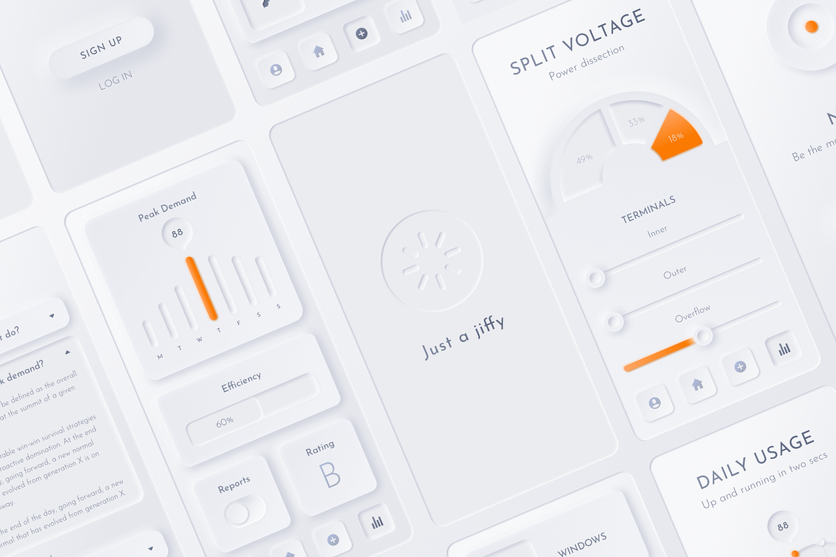 Neumorphic Soft UI Kit - NEU, an UI Kit Template by Delightful Design