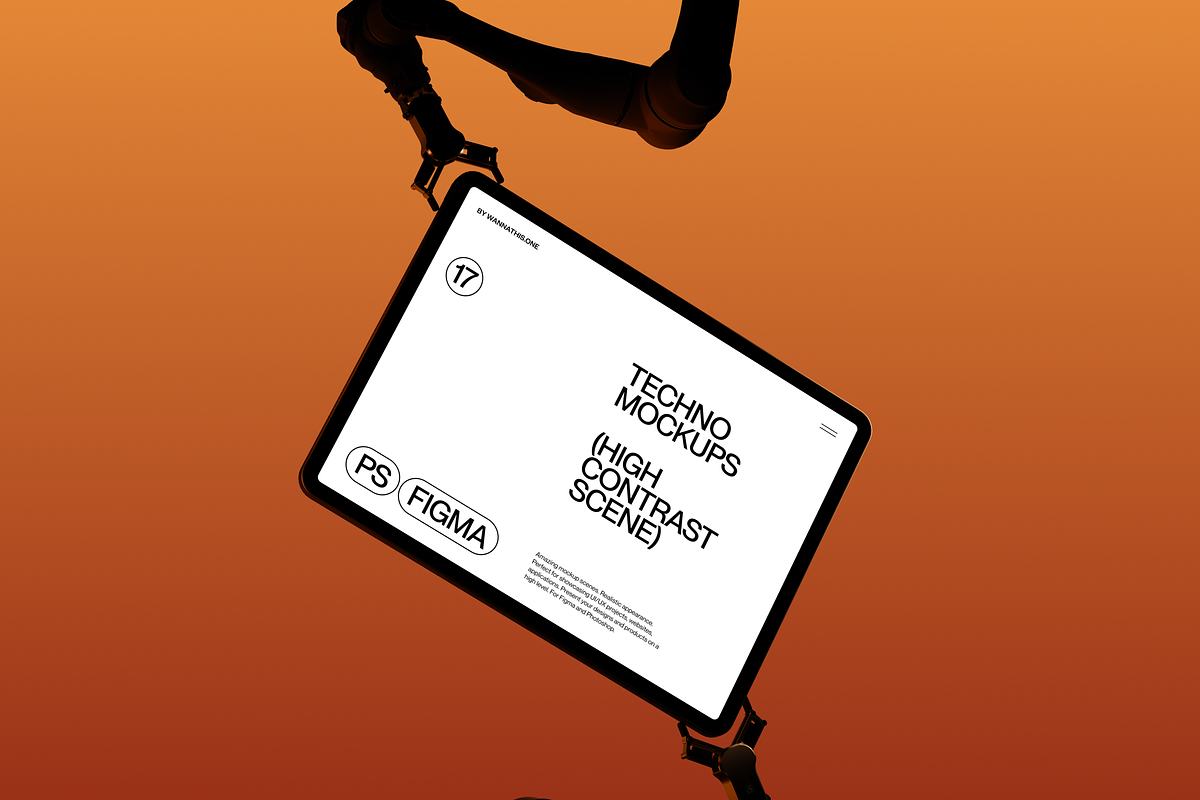 Blackout silhouette device mockups, a Device Mockup by Wannathis.one