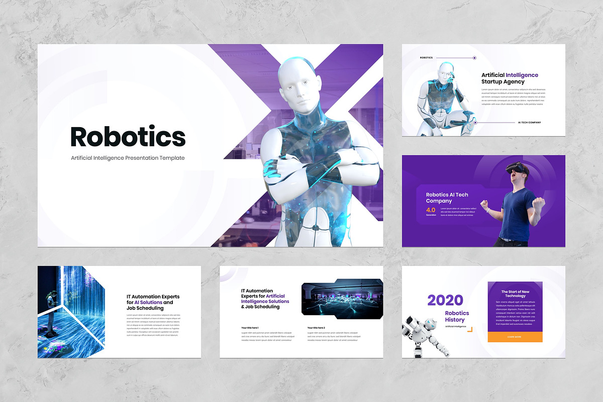 AI & Technology Powerpoint Template, a Presentation Template by Flat Icons