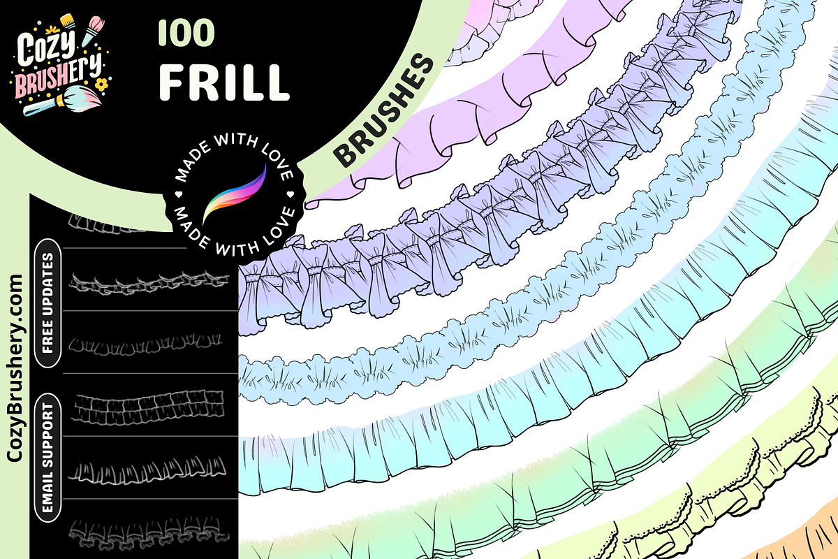 Ultimate Frill Ruffle Brushes, a Brush Add-On by Cozy Brushery