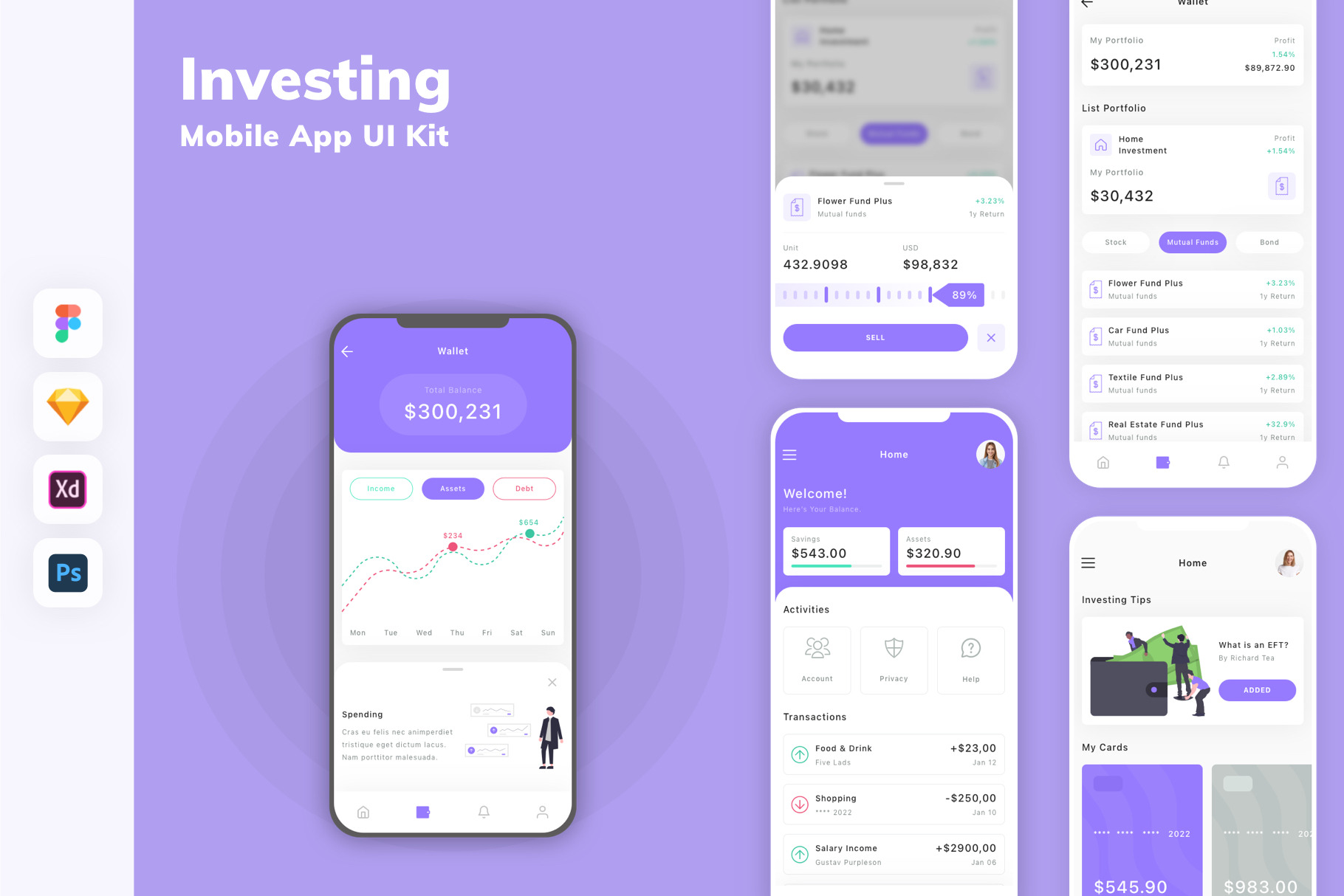 Investing Mobile App UI Kit, an UI Kit Template by uicube