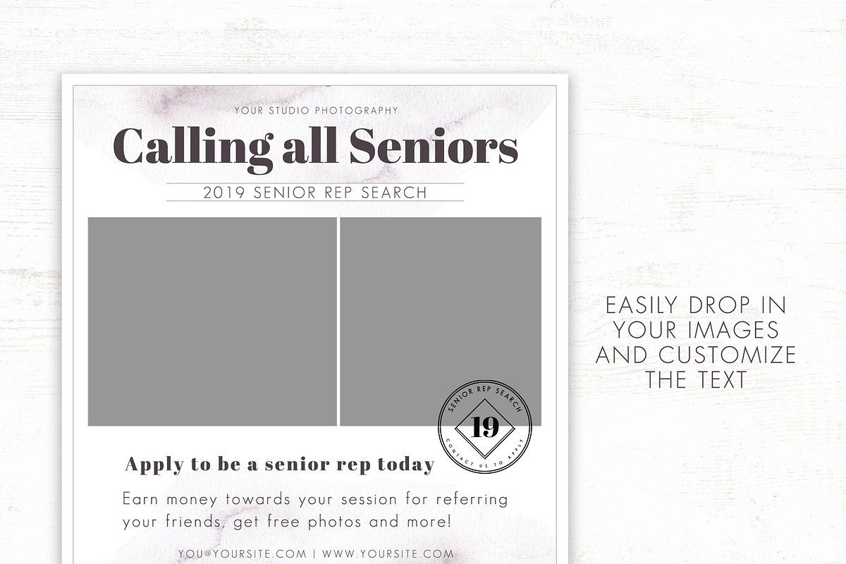 Senior Rep Template for Photoshop, a Marketing Template by Sweet Little ...