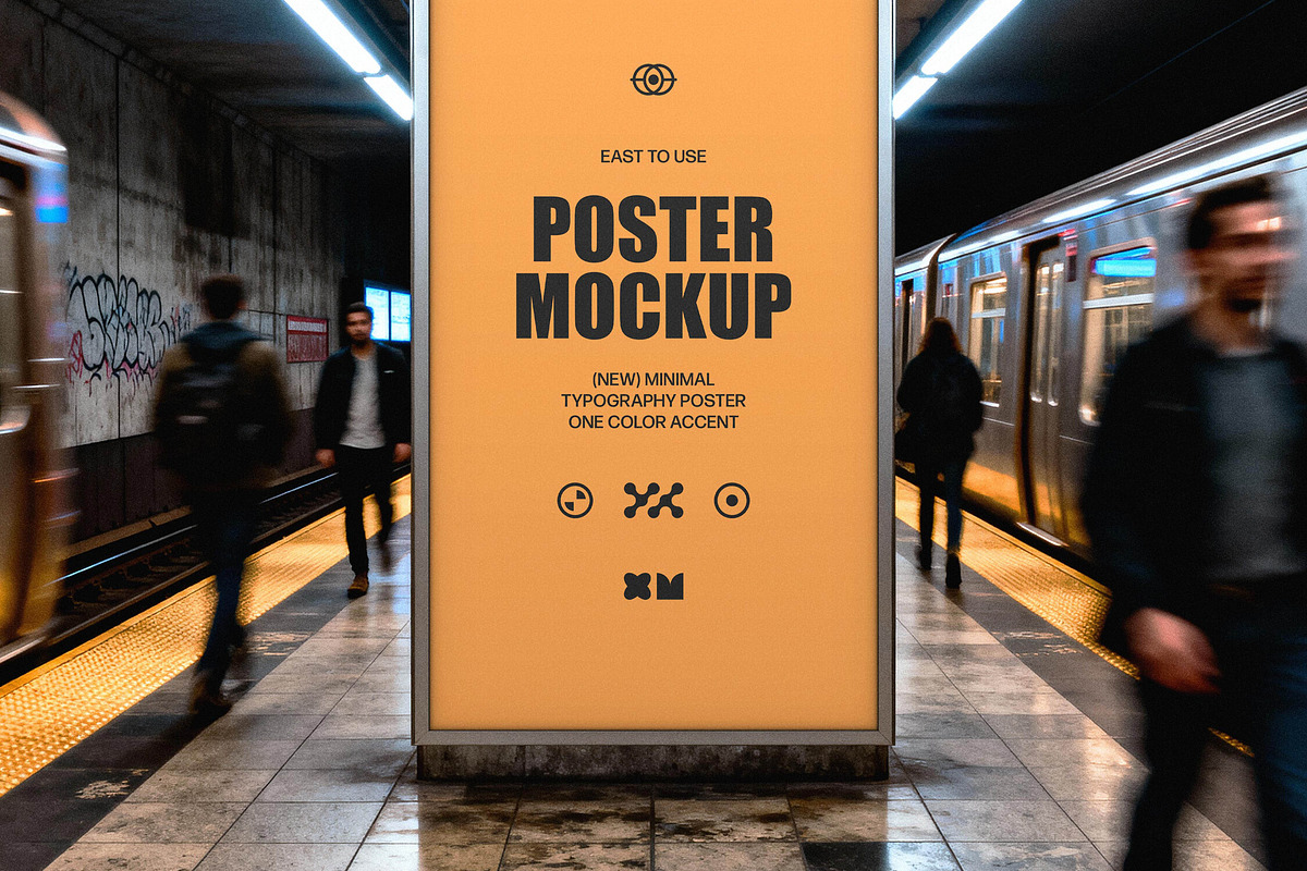 Subway Advertising Poster Mockup, an Advertising Mockup by Design Squad
